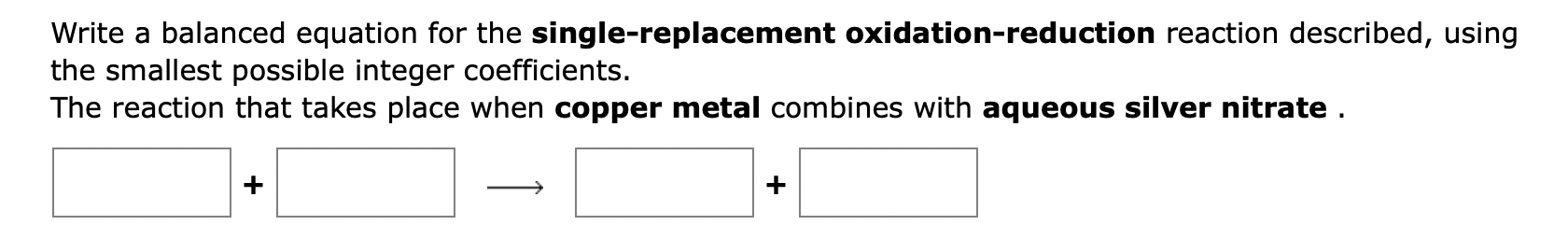 Solved Write a balanced equation for the single-replacement | Chegg.com