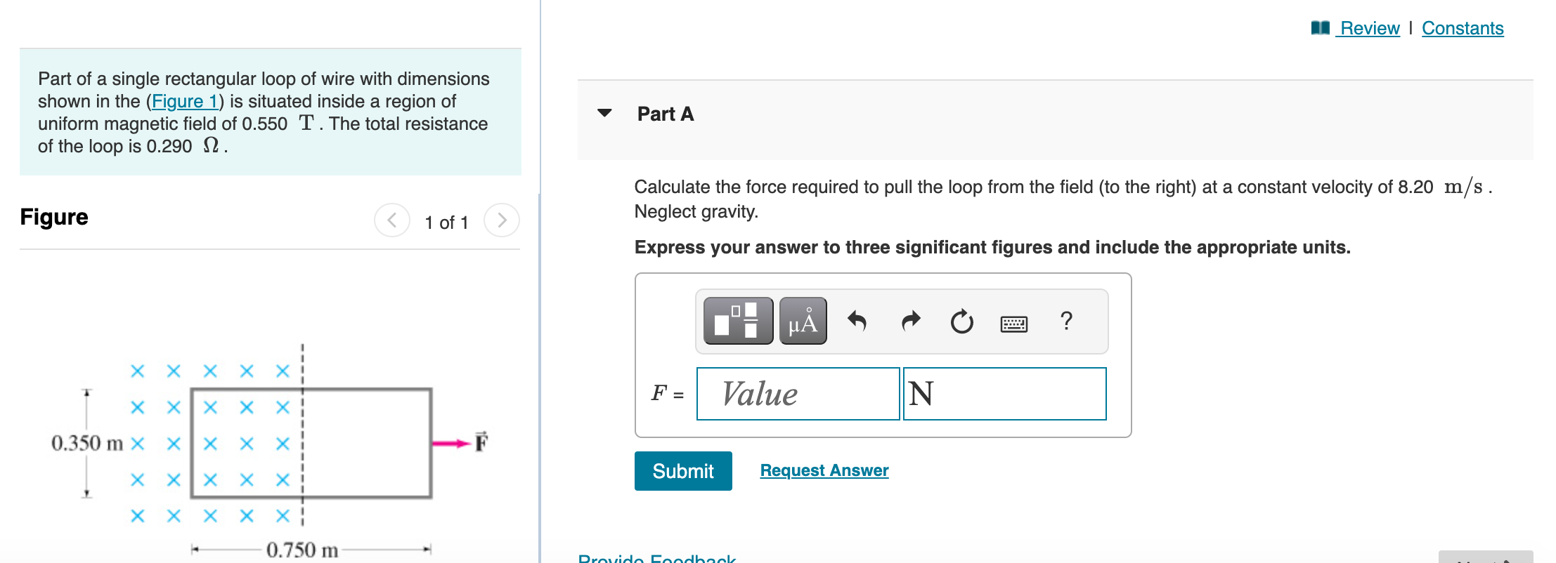 Solved Part of a single rectangular loop of wire with | Chegg.com