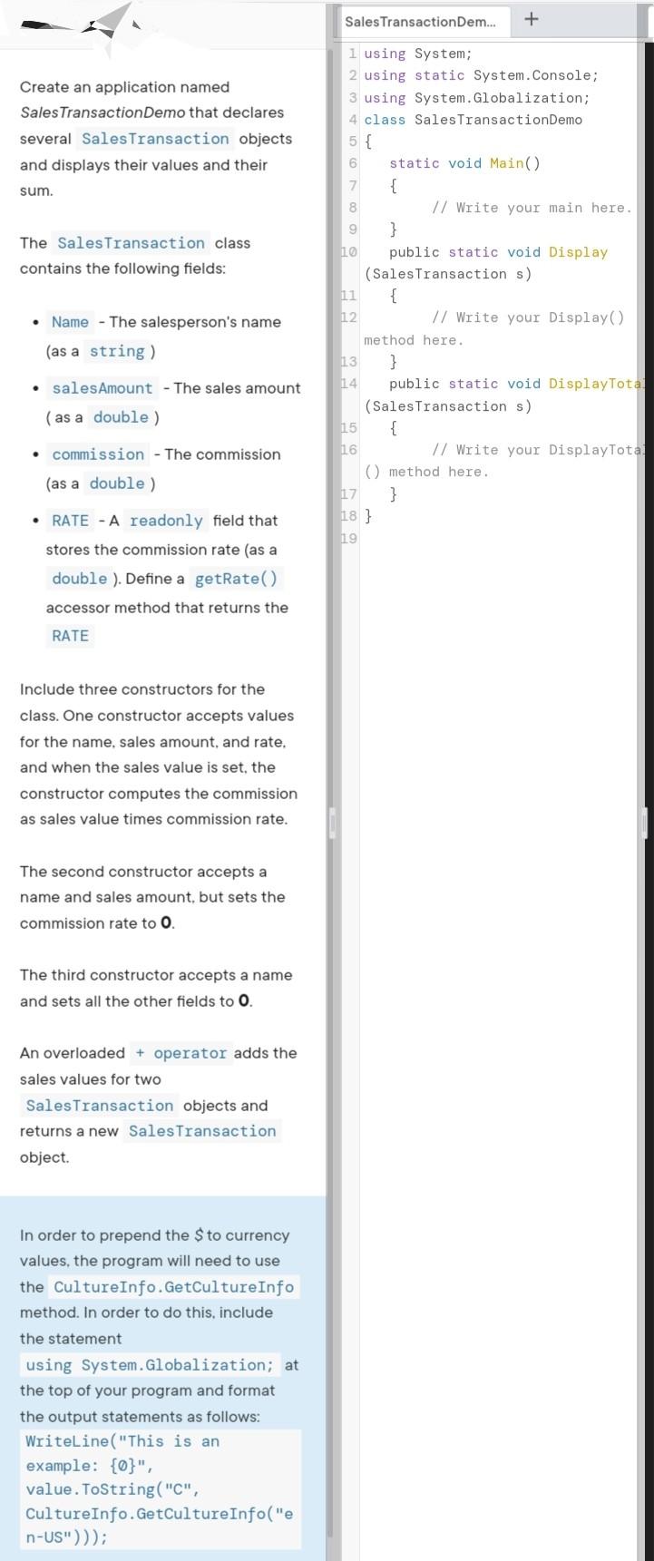 Solved Sales Transaction Dem... + commission - The | Chegg.com
