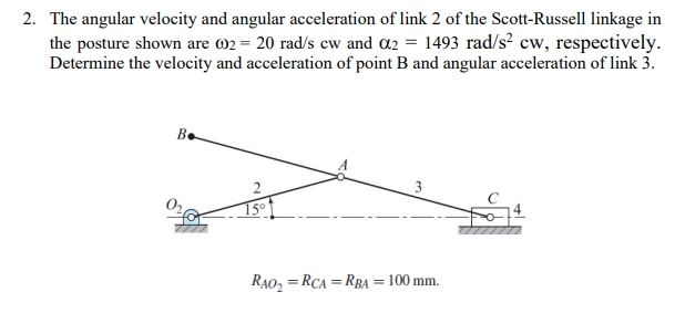Solved 2. The angular velocity and angular acceleration of | Chegg.com