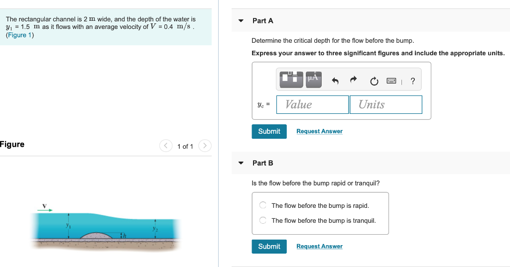 Solved The rectangular channel is 2 m wide, and the depth of | Chegg.com
