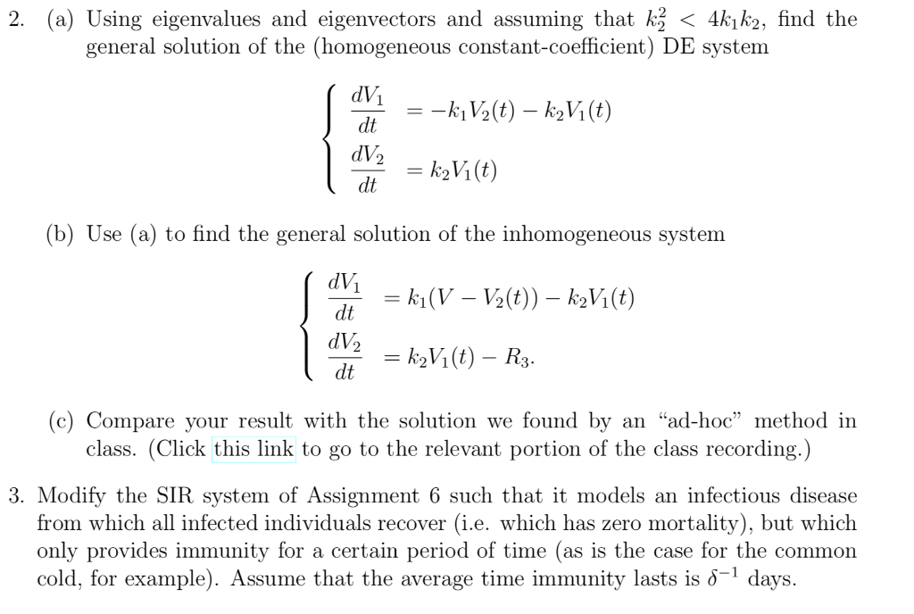 Solved 1. (a) Using eigenvalues and eigenvectors, find the | Chegg.com