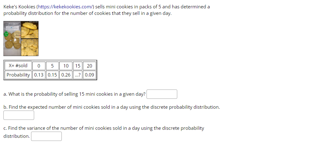 Solved Keke's Kookies (https://kekekookies.com/) sells mini | Chegg.com