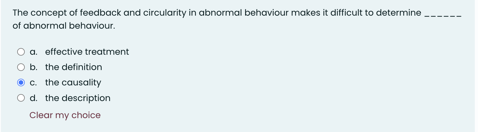 Solved The concept of feedback and circularity in abnormal | Chegg.com