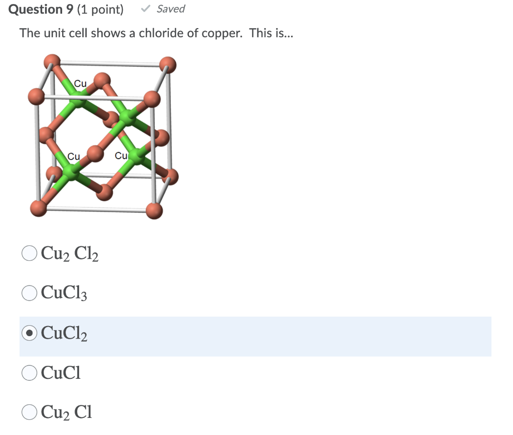 Solved Question 1 (1 point) Saved If there is an atom at the | Chegg.com