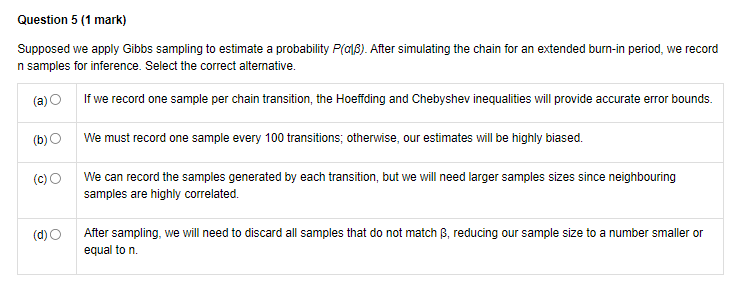 Solved Question 3 (1 mark) Select the incorrect alternative | Chegg.com