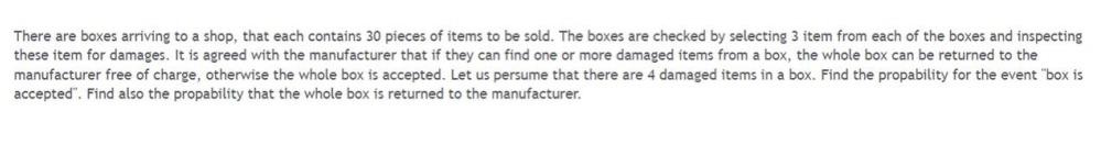 Solved There are boxes arriving to a shop, that each | Chegg.com