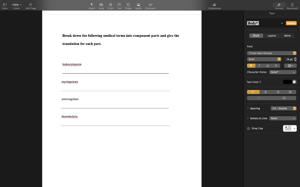 Solved 125% Zoom T Insert T c D Table Chart Text Shape Media | Chegg.com