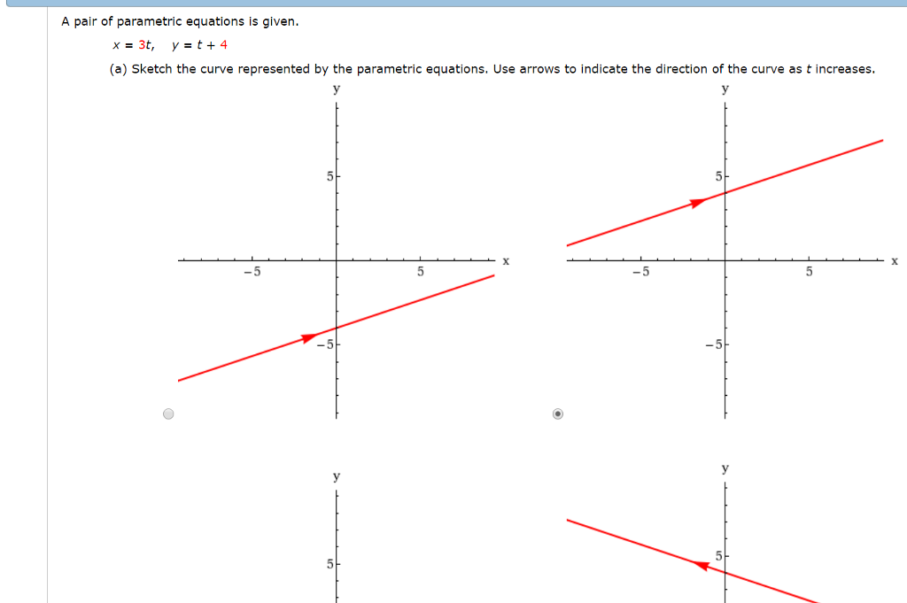Solved A pair of parametric equations is given (a) Sketch | Chegg.com