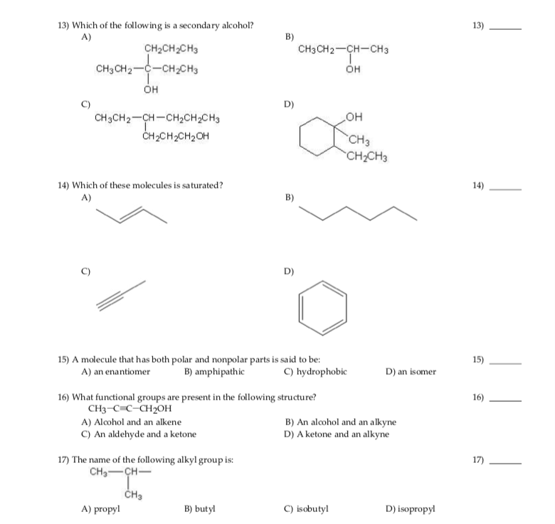 Solved Functional Groups 1 What Is The Correct Condensed 7269