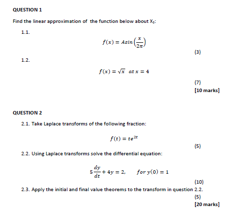 Solved Find the linear approximation of the function below | Chegg.com