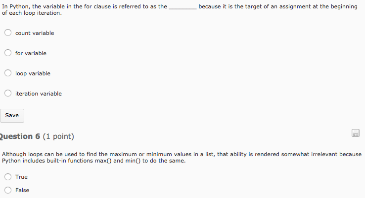 Solved In Python The Variable In The For Clause Is Referred 