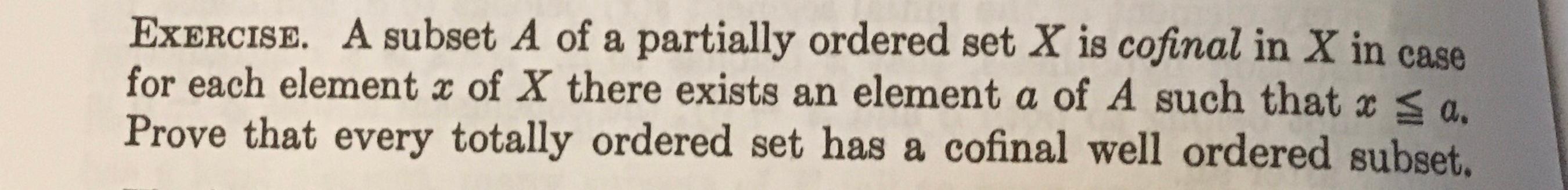 Solved Exercise A Subset A Of A Partially Ordered Set X Is