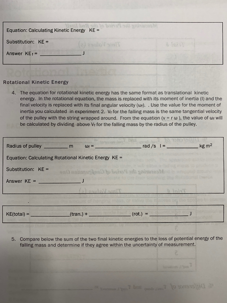 STUDENT LABS EXPERIMENT #1 KINEMATICS OF ROTATIONAL | Chegg.com