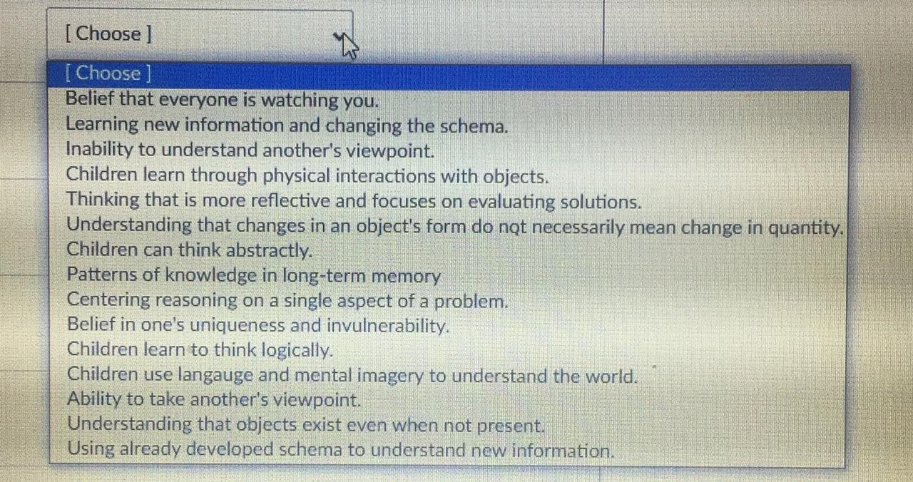 Solved Match terms Schema Assimilation Accommodation | Chegg.com