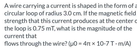 Solved A wire carrying a current is shaped in the form of | Chegg.com