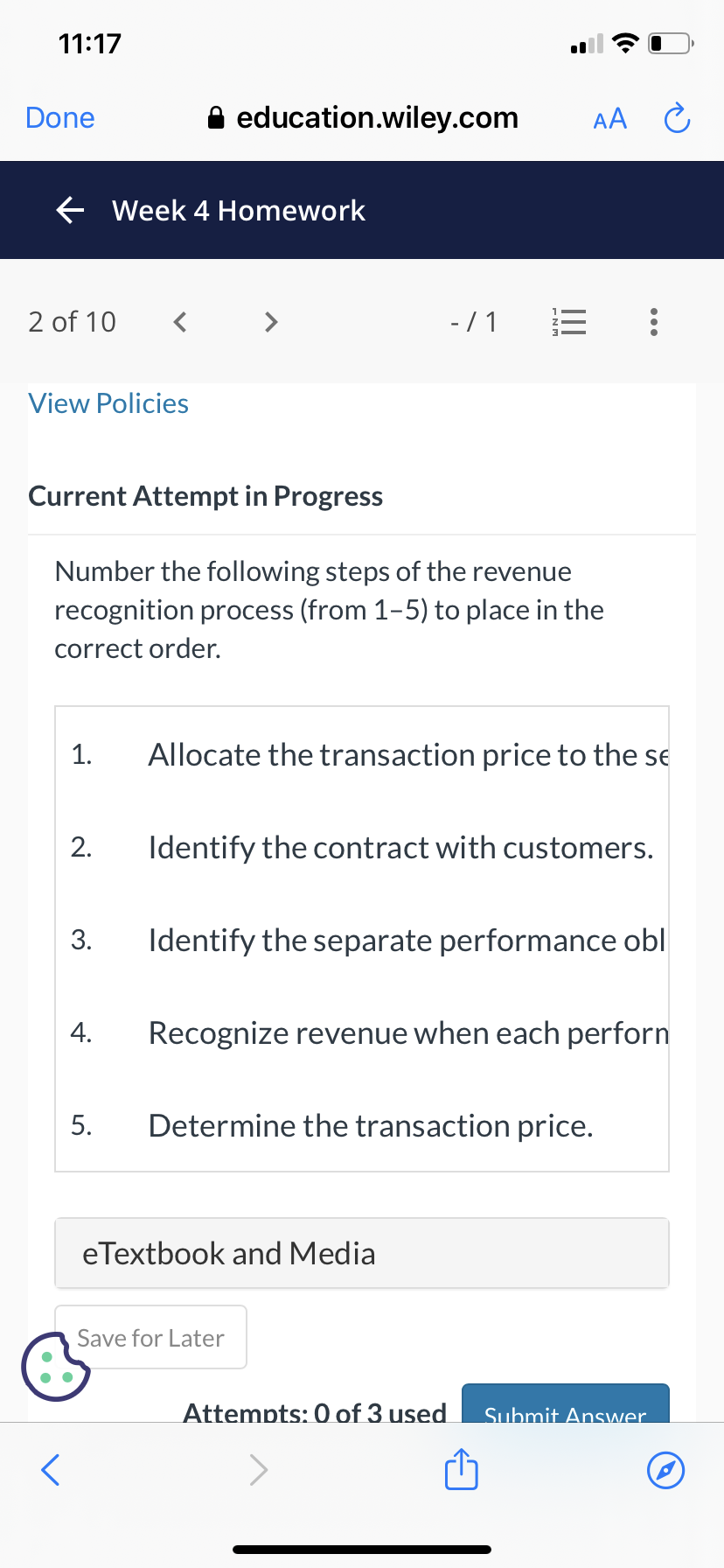 [Solved]: Current Attempt in Progress Number the following