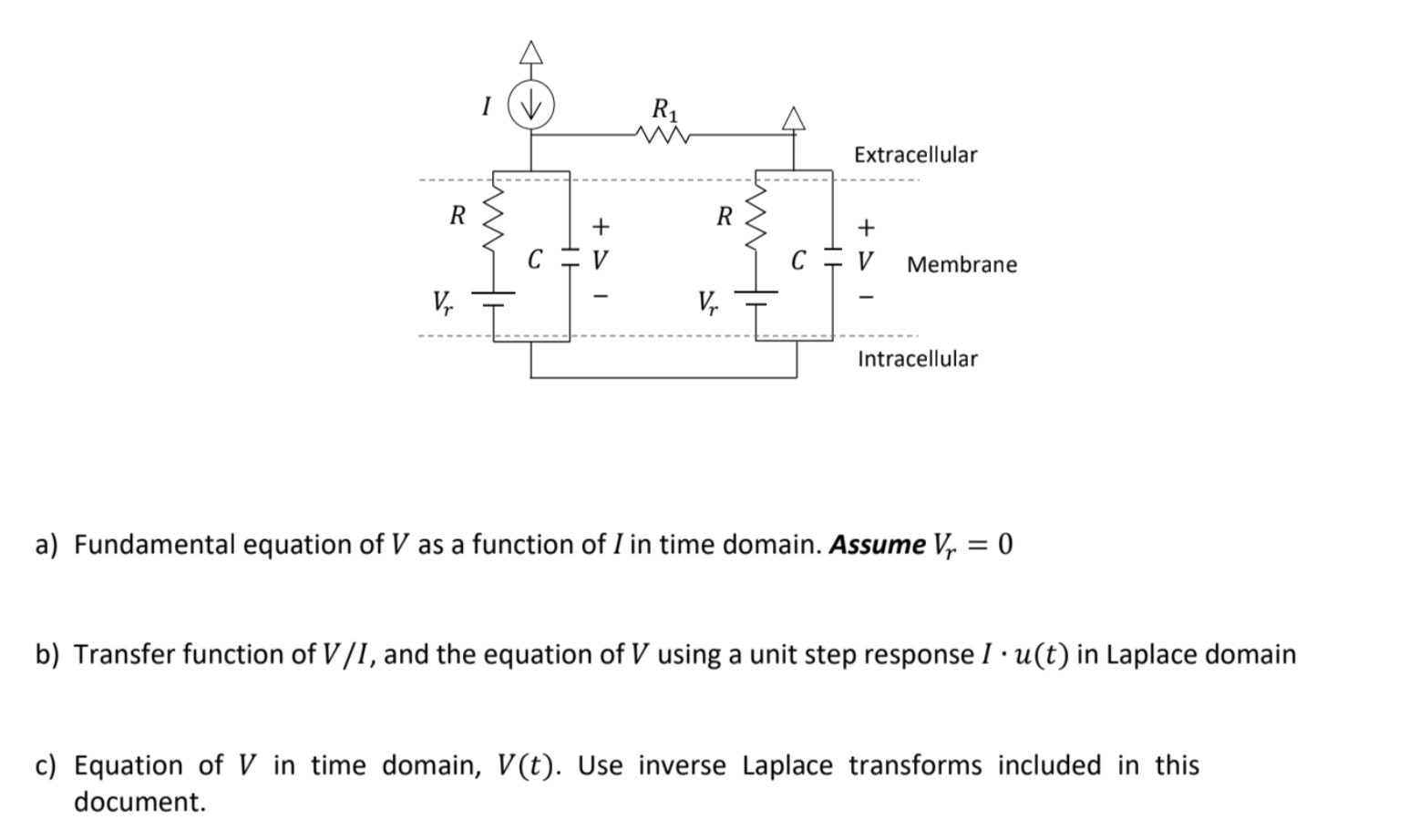 Solved a) Fundamental equation of V as a function of I in | Chegg.com