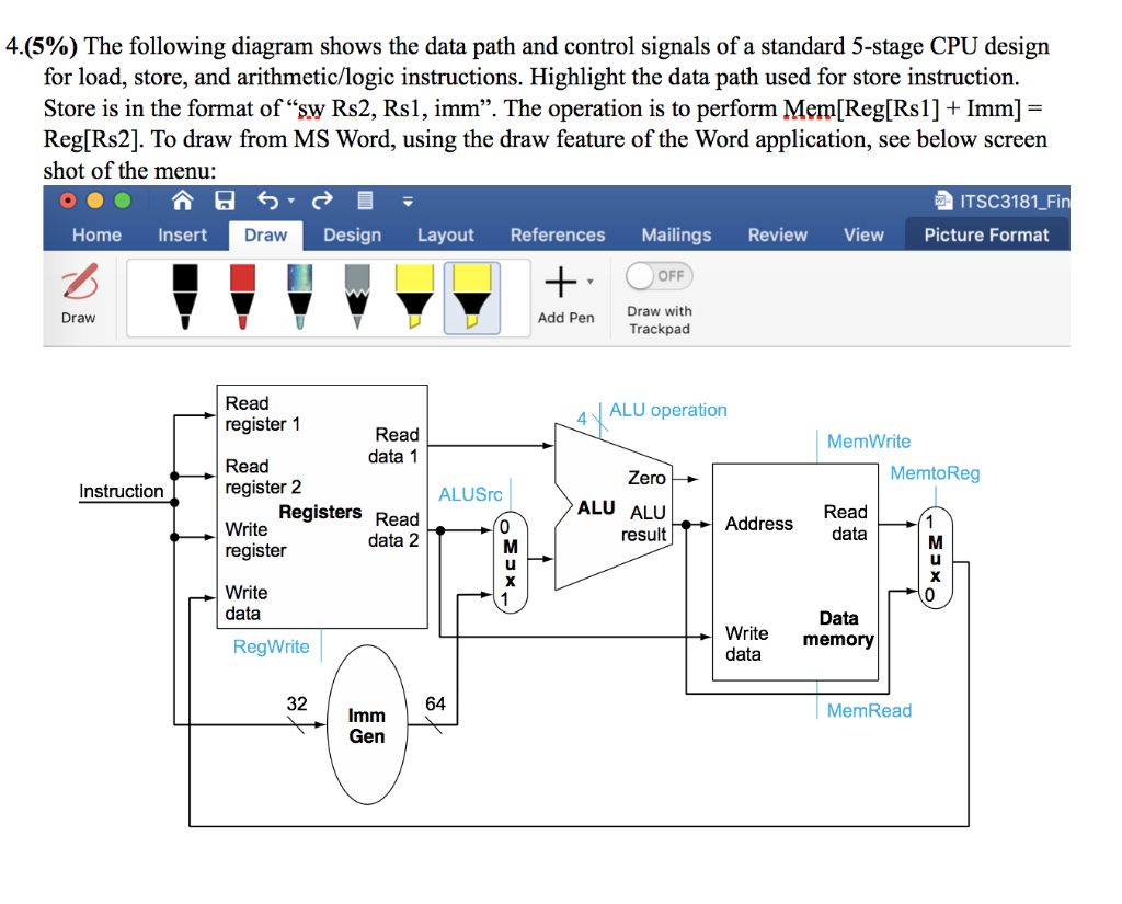45 The Following Diagram Shows The Data Path And 