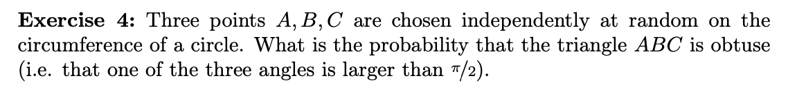 Solved Exercise 4: Three points A,B,C are chosen | Chegg.com