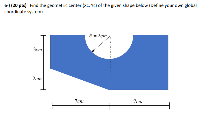 Solved Find the geometric center ( ﻿Xc,Yc ) ﻿of the given | Chegg.com