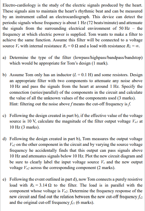 Solved Electro-cardiology is the study of the electric | Chegg.com
