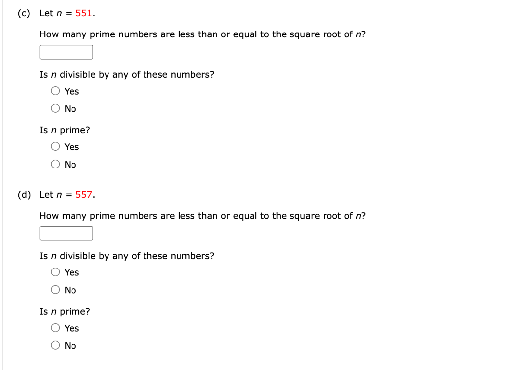 Solved Use The Test For Primality To Determine Whether The 