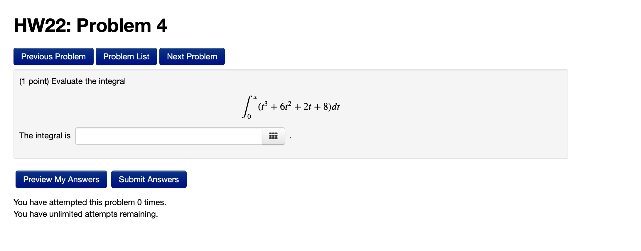 Solved HW22: Problem 4 Previous Problem Problem List Next | Chegg.com