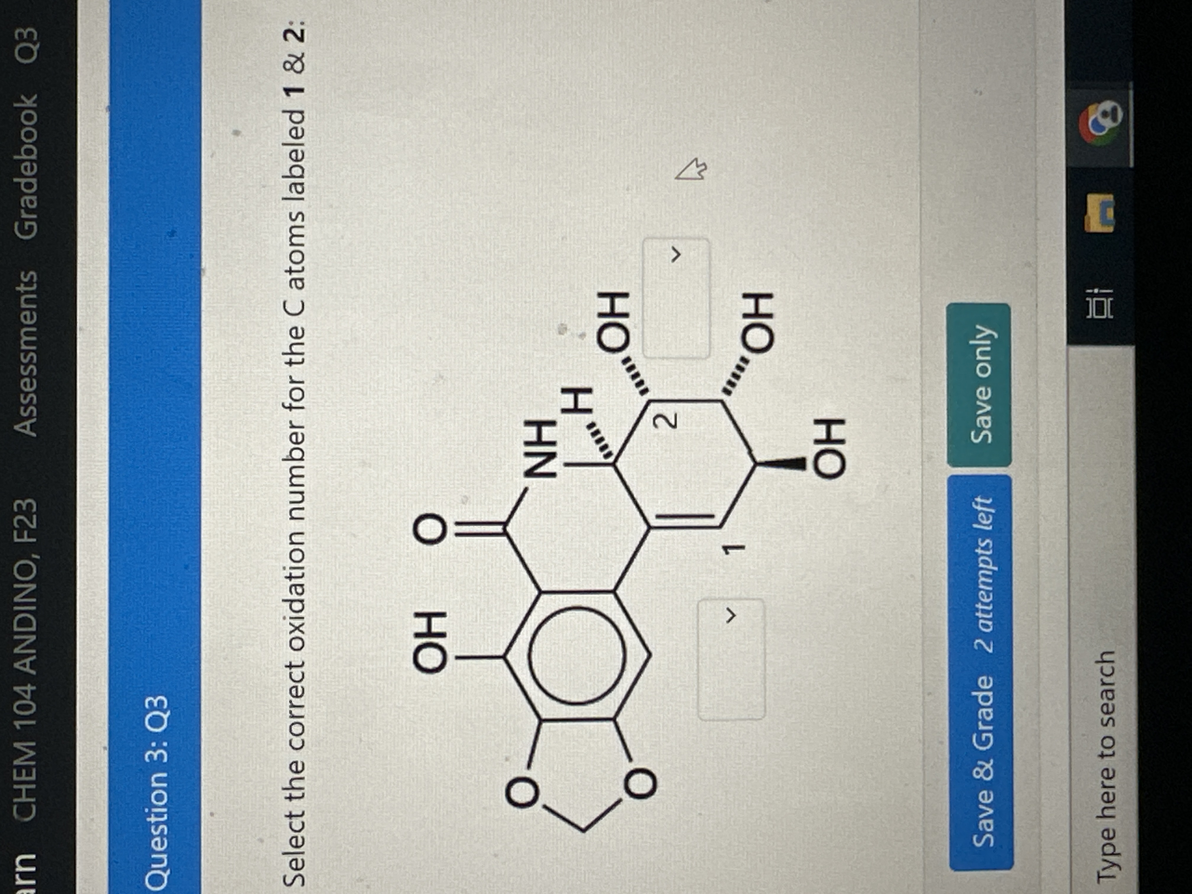 Solved Select the correct oxidation number for the C ﻿atoms | Chegg.com
