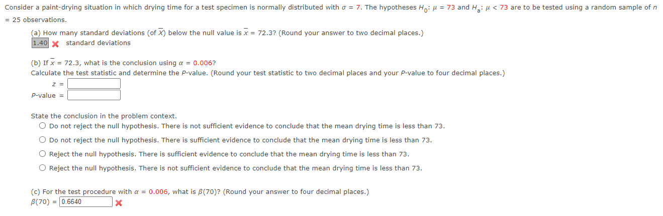 Solved =25 observations. (a) How many standard deviations | Chegg.com