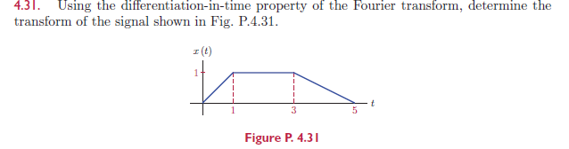 Solved 4.31. Using the differentiation-in-time property of | Chegg.com