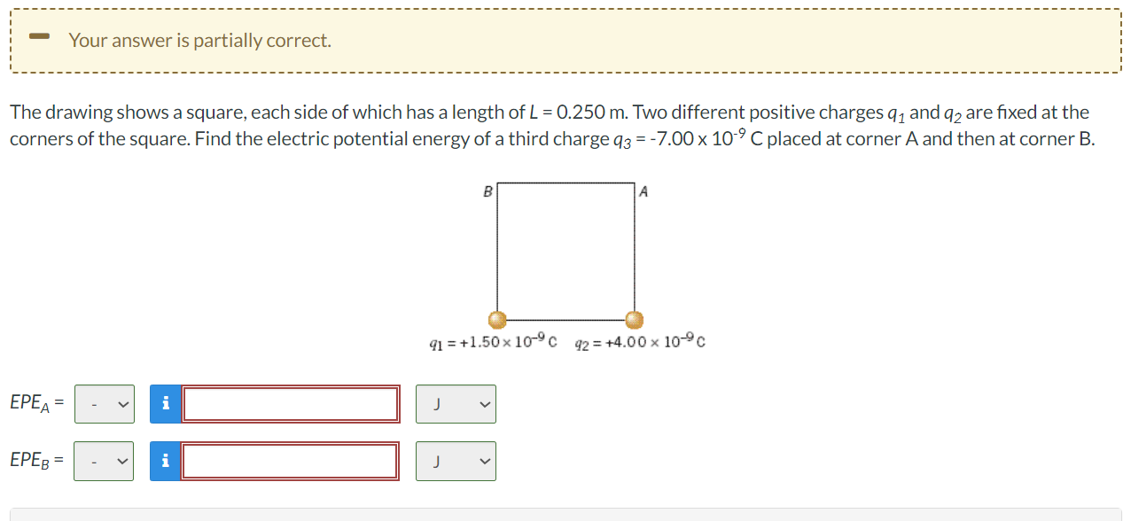 Solved Your answer is partially correct.The drawing shows a | Chegg.com
