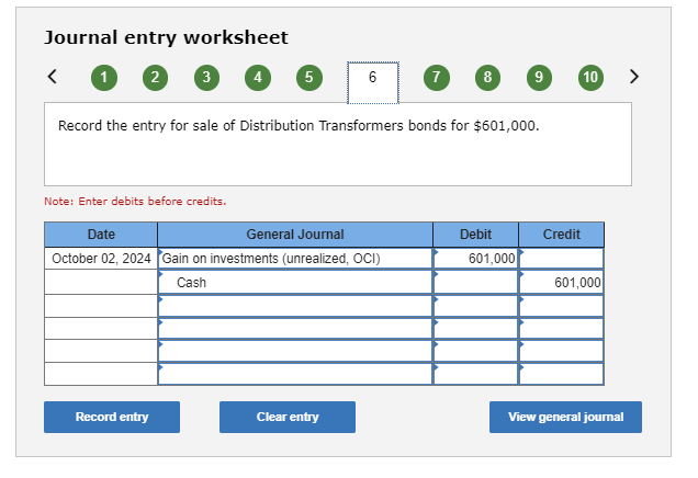 Solved Journal entry worksheet (1) 2 6 7 8 9 Record the | Chegg.com