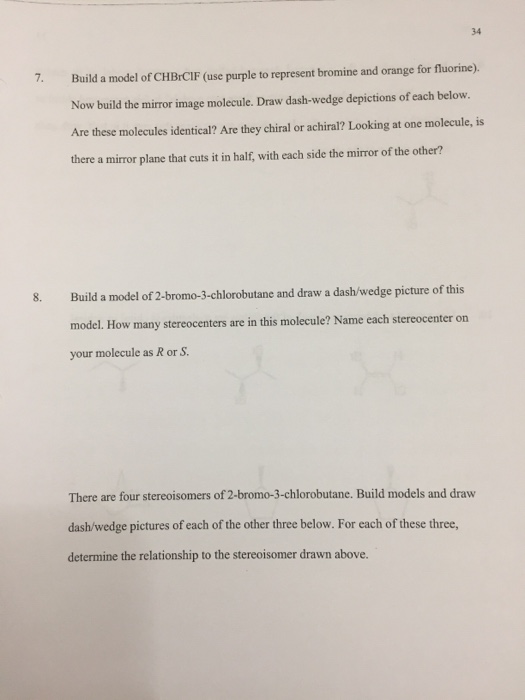 Solved 35 9. Build a model of the compound depicted below | Chegg.com