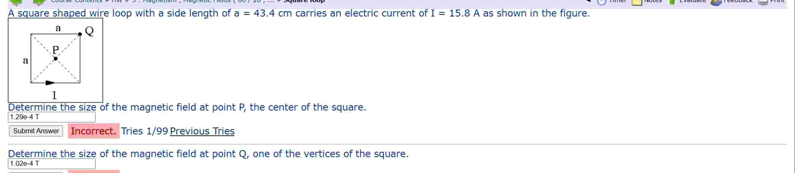 Solved A square shaped wire loop with a side length of | Chegg.com