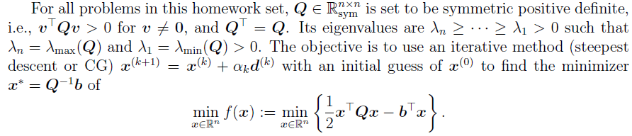 Solved For all problems in this homework set, Q∈Rsymn×n is | Chegg.com