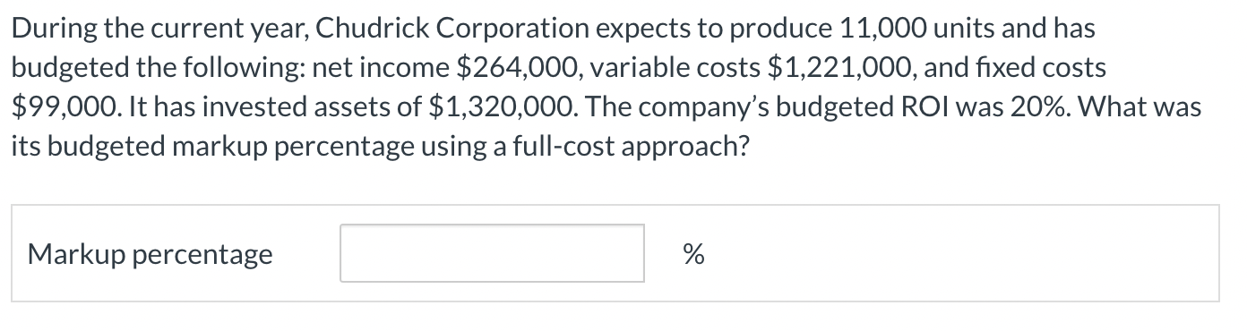 Solved During the current year, Chudrick Corporation expects | Chegg.com