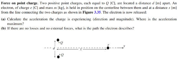 Solved Force on point charge. Two positive point charges, | Chegg.com