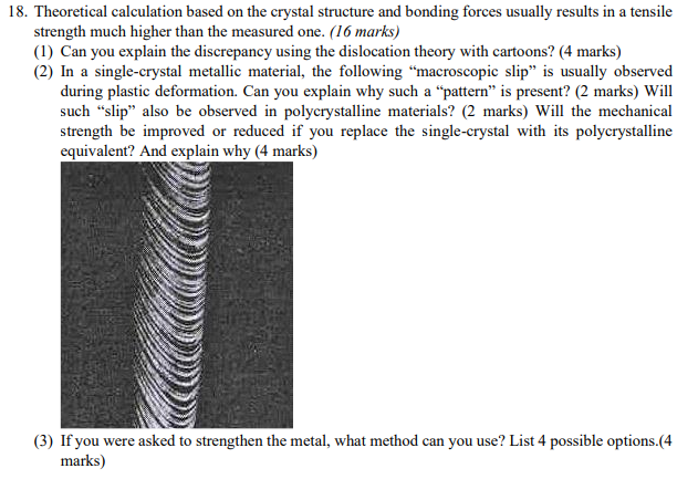 Solved Theoretical calculation based on the crystal | Chegg.com