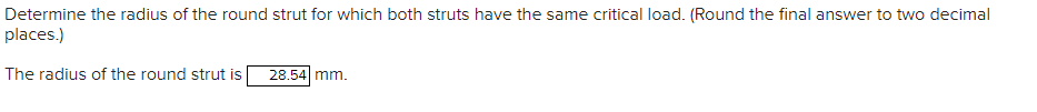 Solved Required information Consider the square strut and | Chegg.com
