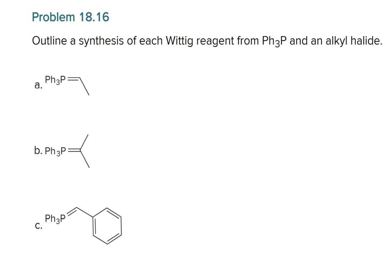 Solved Outline a synthesis of each Wittig reagent from Ph3P | Chegg.com
