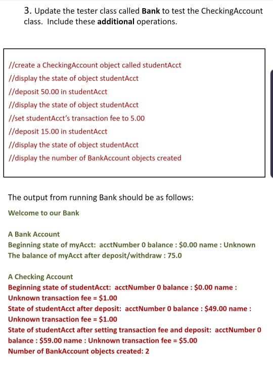 Solved 1. Download BankAccount.java and Bank.java and run. | Chegg.com