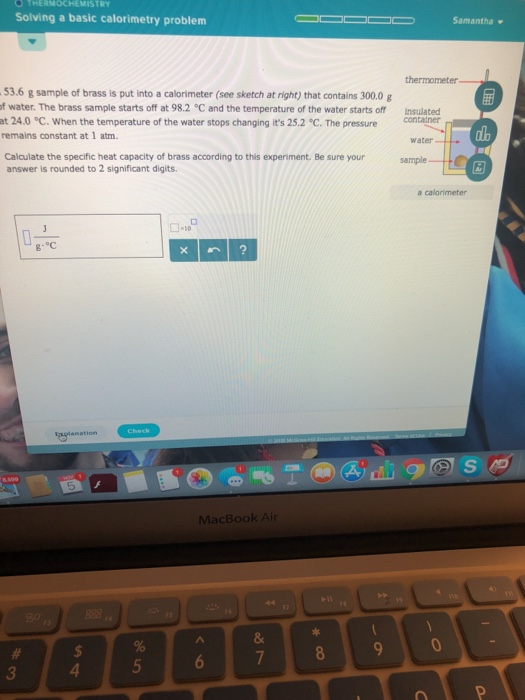 Solved THERMOCHEMISTRY Solving a basic calorimetry problem | Chegg.com