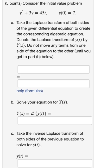 Solved (5 points) Consider the initial value problem a. Take | Chegg.com