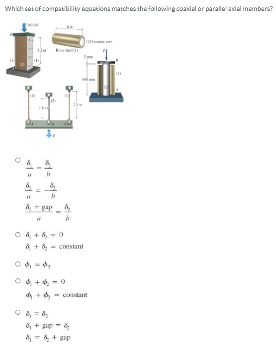 Solved Which set of compatibility equations matches the | Chegg.com