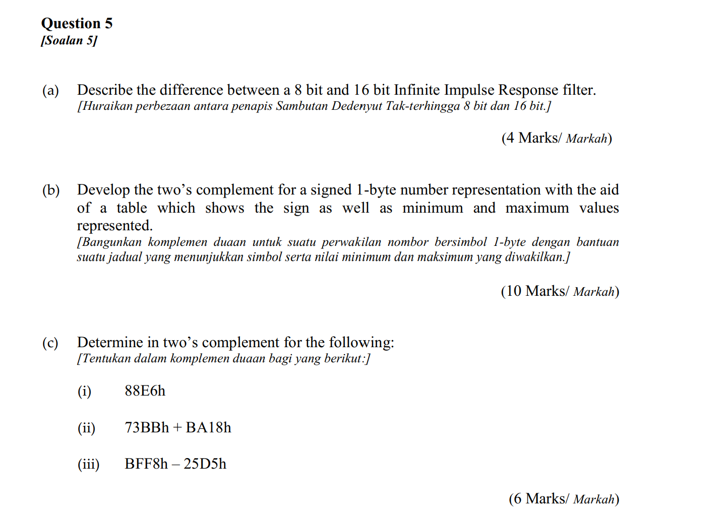 Question 5 [Soalan 5] (a) Describe the difference | Chegg.com
