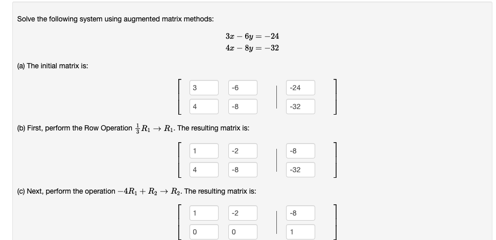 Solved Solve the following system using augmented matrix | Chegg.com