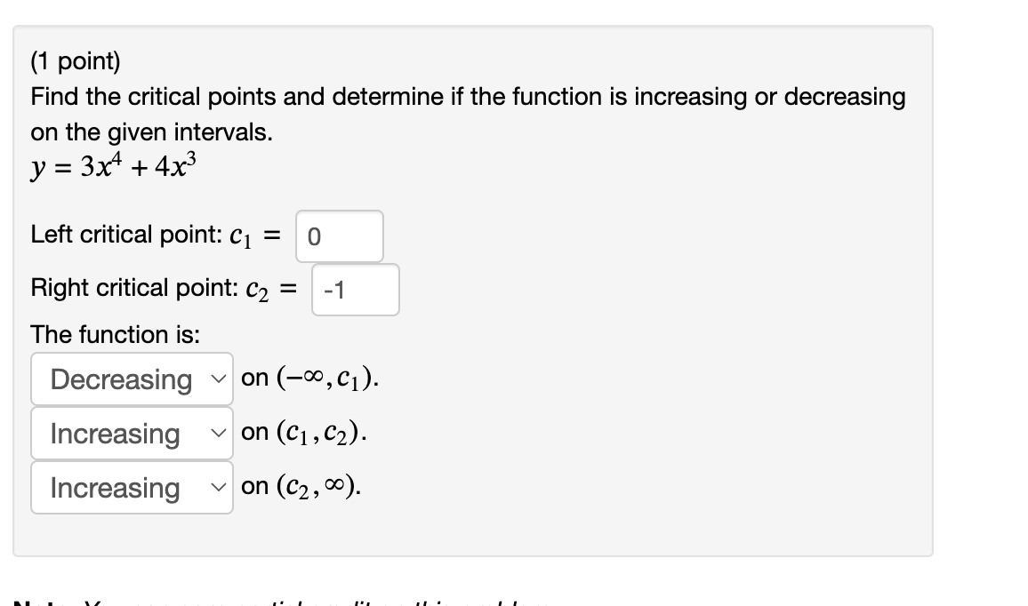 Solved (1 point) Find the critical points and determine if | Chegg.com