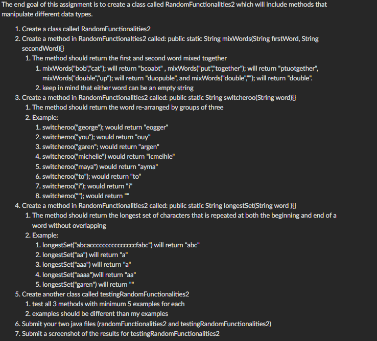 Solved he end goal of this assignment is to create a class | Chegg.com