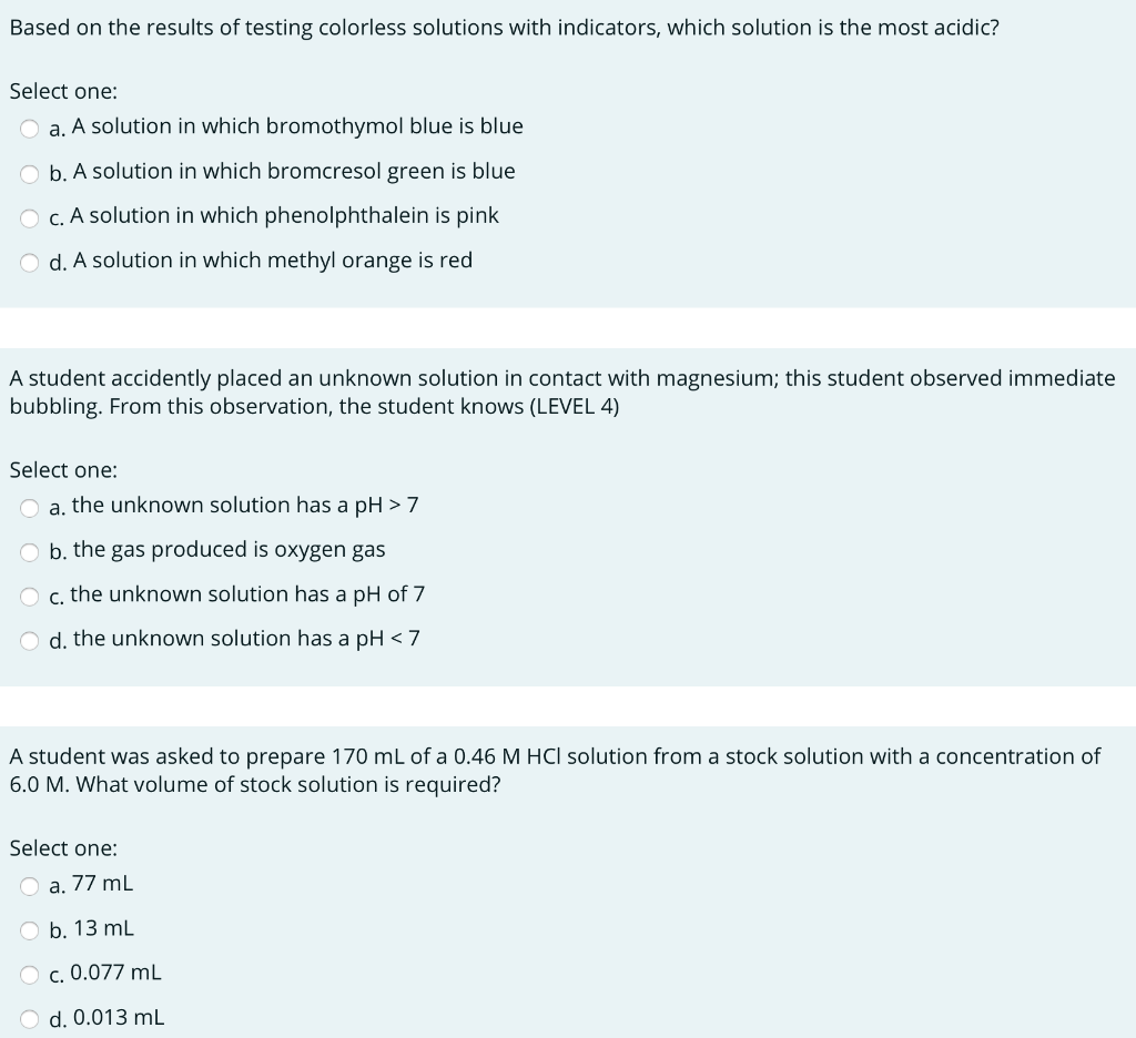 Solved Based on the results of testing colorless solutions | Chegg.com